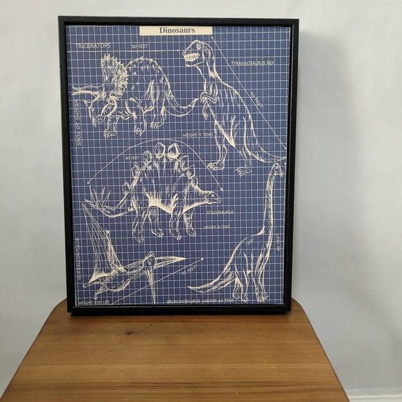 Stupell Home | Art | Stupell Industries Vintage Dinosaur Blueprints ...